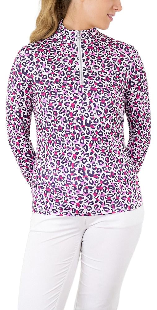 Pure Golf Serenity Mid Layer Quarter Zip Top - Leo Pop - GolfOnline